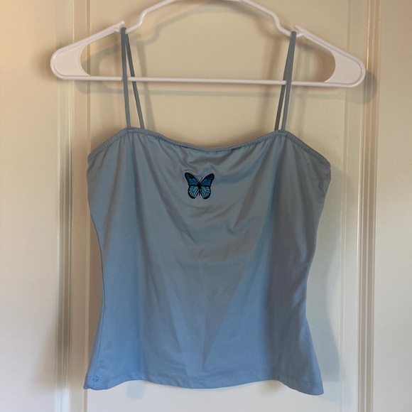 Belle Tweed | Tops | Two Blue Butterfly Tank Tops | Poshmark